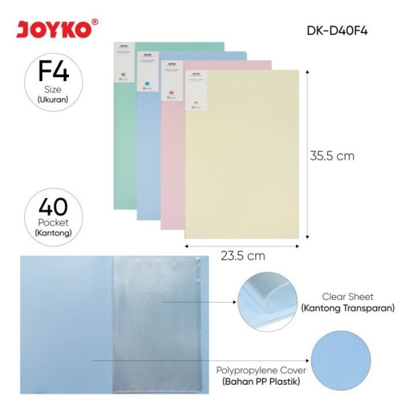 Jual Clear Holder Folio 40 lbr, Document Keeper Map File Folder F4 40 ...