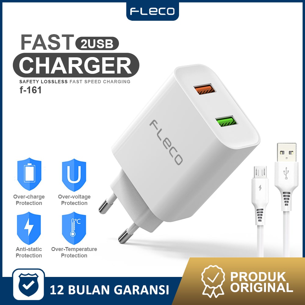 Jual Charger Travel Adaptor 2 Ports Colokan USB 2 Fast Charging FREE ...