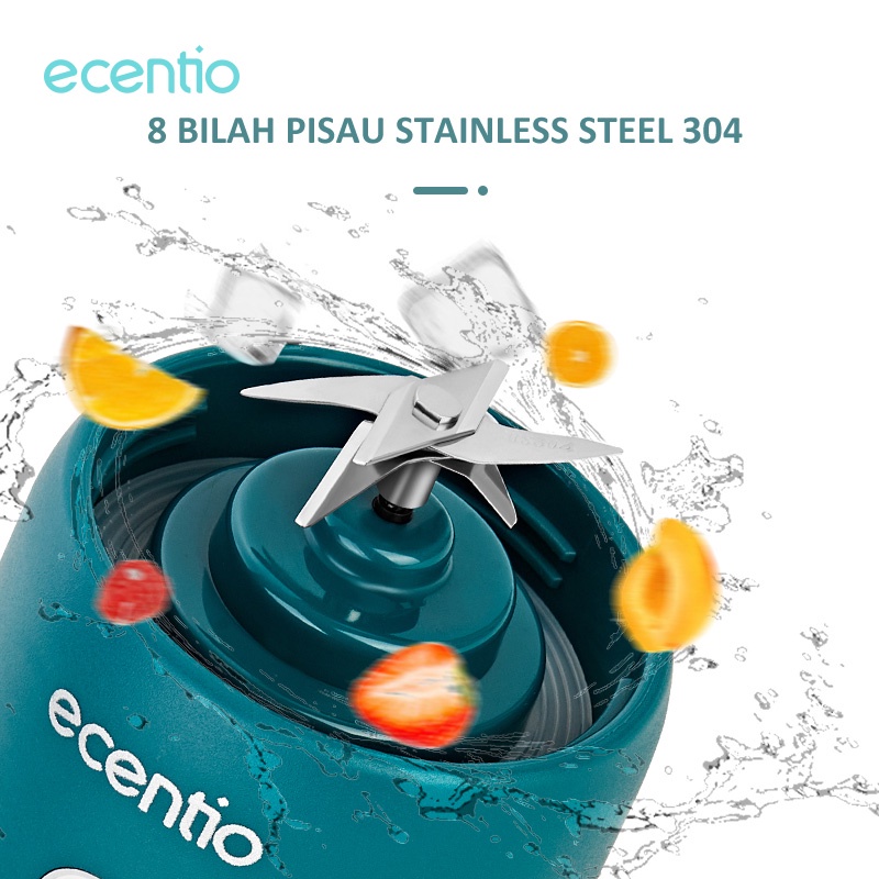 Jual ecentio Kaca blender juicer mini jus 380 ml+380 ml Usb jus 8 mata pisau/380ml 6 mata pisau ...