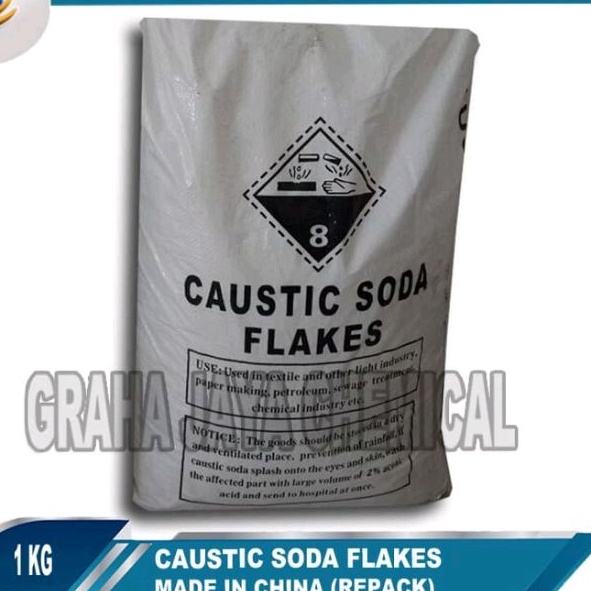Jual Caustic soda/soda api flake 98% ex china 1kg | Shopee Indonesia