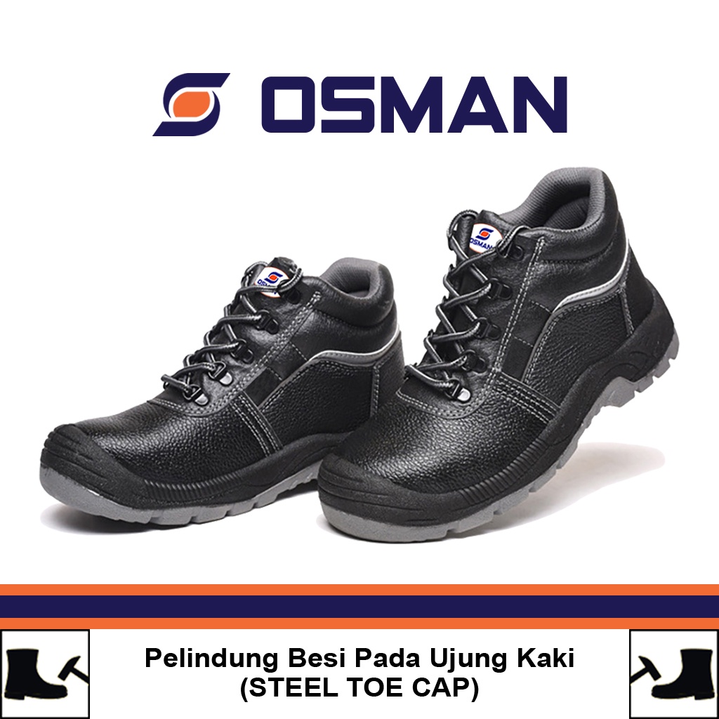 Jual OSMAN Sepatu Safety Shoes Mid Cut Sepatu Safety Ujung Besi Tipe OS ...