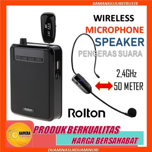Jual Rolton K300 Speaker Megaphone Mini dengan Kabel Audio Wireless ...