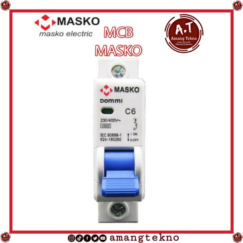 Jual MCB MASKO DOMMI 1P / 2A/4A/6A/10A/16A/20A/25A/32A MASKO MCB KUALITAS BAGUS TERMURAH ...