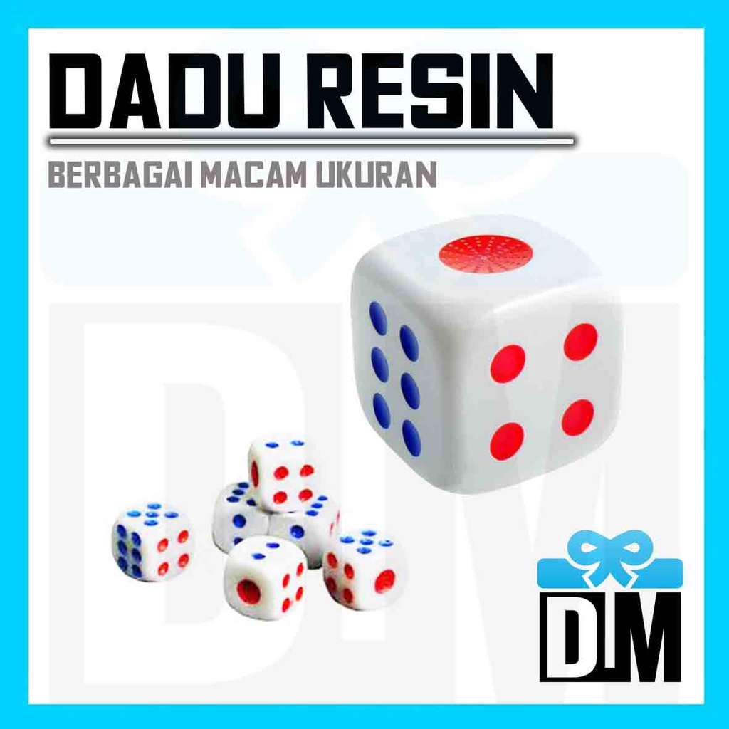 Jual Dadu Resin Kocok Dadu Merah Biru Angka 1 Sampai 6 Kecil Sedang ...