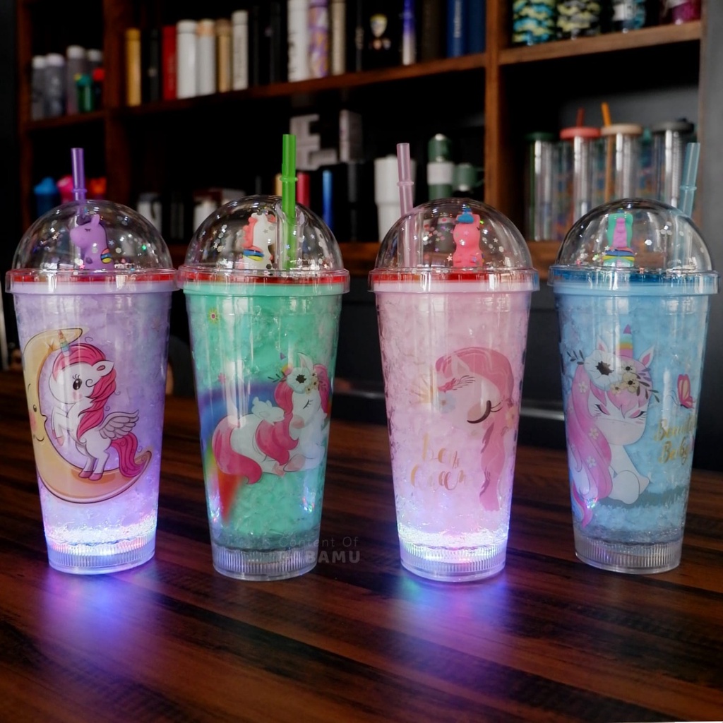 Jual Botol Minum Tumbler Ice Cup LED Botol Double Wall Plastik 460ml BM111 | Shopee Indonesia