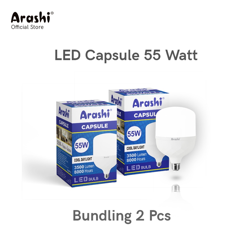 Jual Arashi Lampu LED Capsule 55 watt CDL 2pcs - Putih | Shopee Indonesia