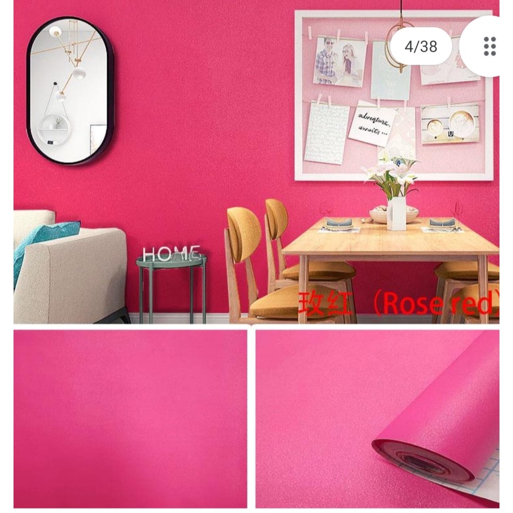 Jual Wallpaper Kamar Tidur Polos Solid Pink Fanta Biru Tua | Shopee ...