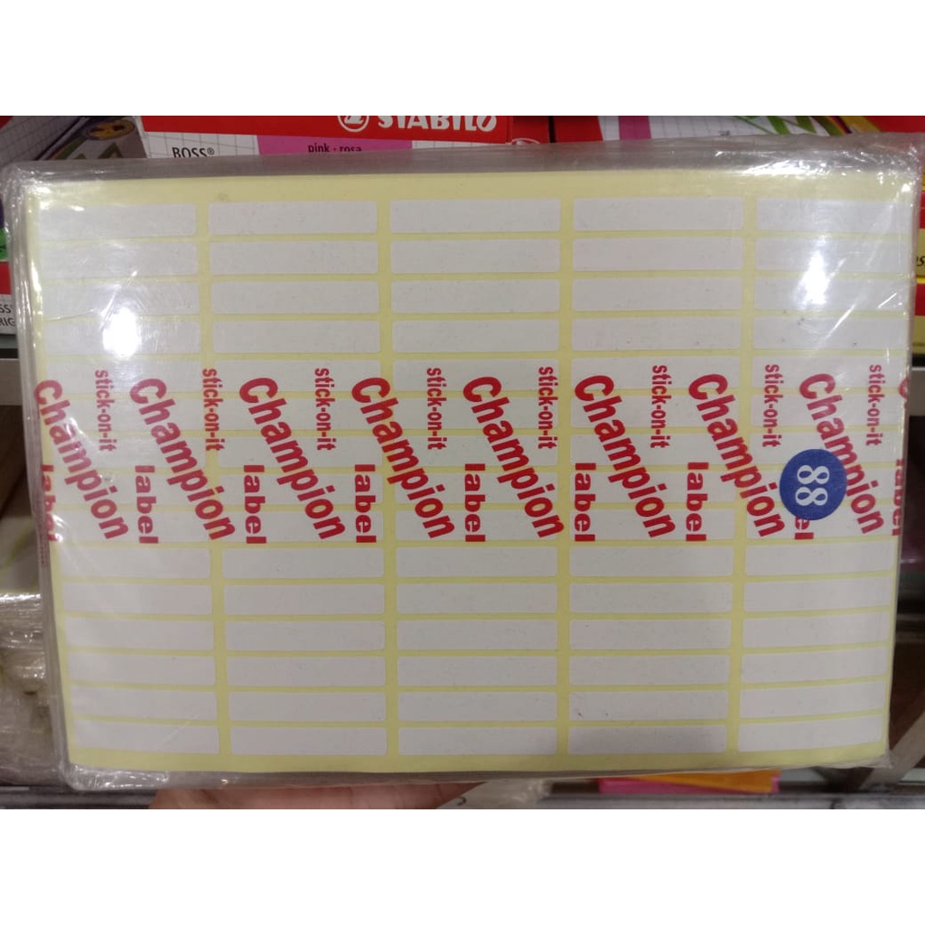 Jual CHAMPION - LABEL HARGA / TEMPAT NAMA UNDANGAN / TIP EX KERTAS 88 ...