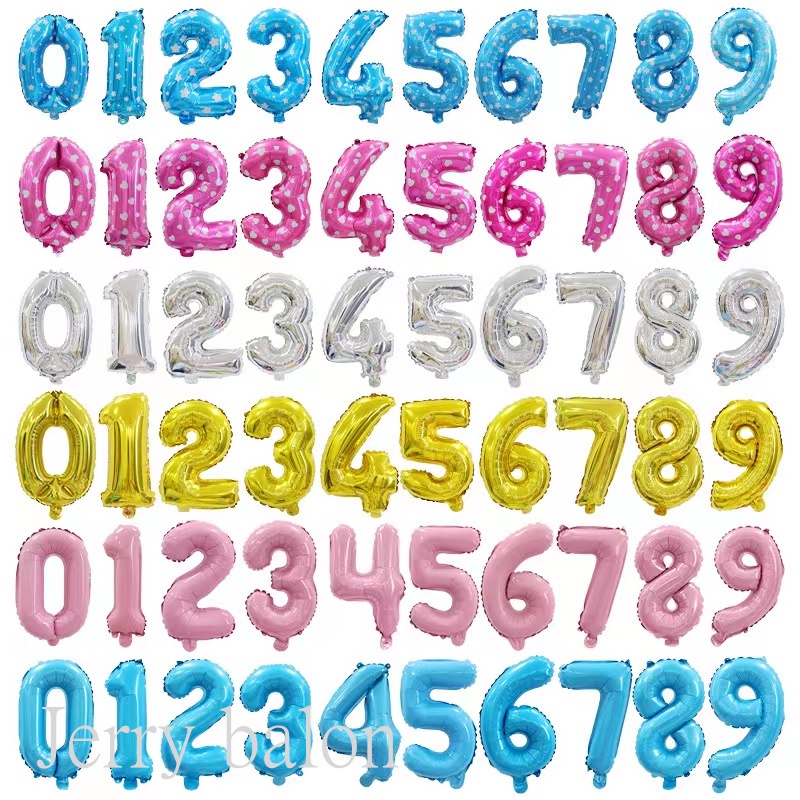 Jual Balon foil angka (0-9) 16 inch balon angka balon ulang tahun ...