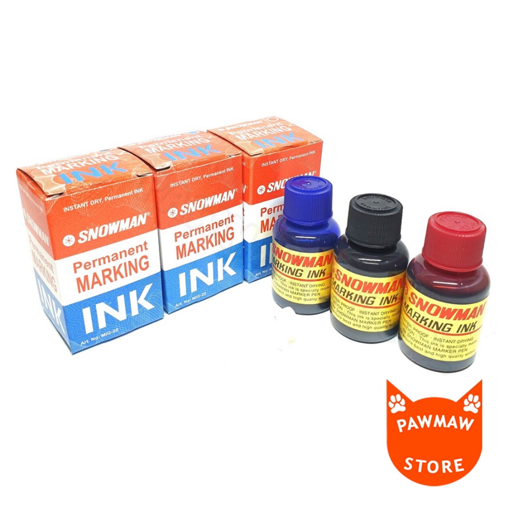 Jual Isi Tinta Spidol Permanent Refill Ink - Snowman ( PCS ) | Shopee ...