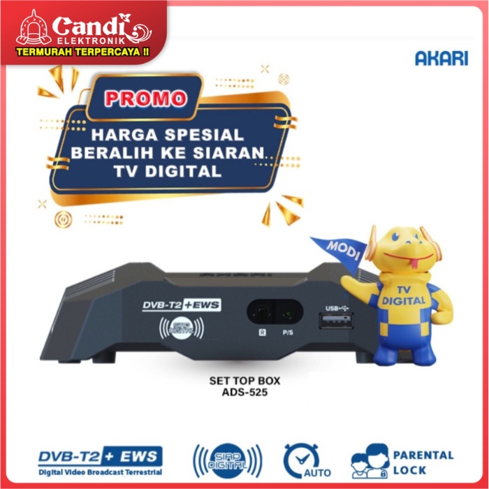 Jual Set Top Box DVB T2 AKARI ADS-525 STB Digital | Shopee Indonesia