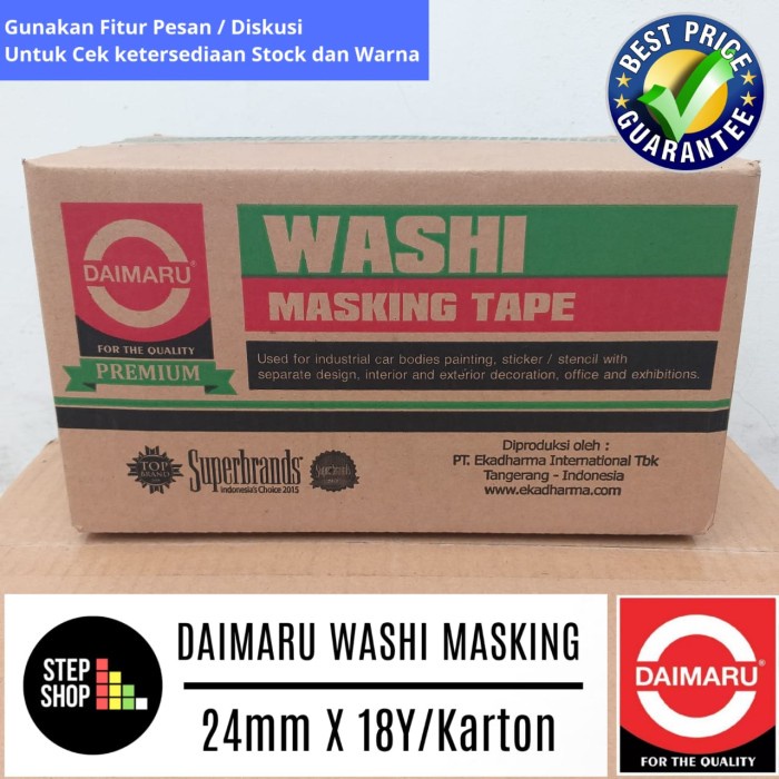 Jual Rewa Daimaru Washi Masking - Lakban Kertas Hijau - 24Mm X 18Y ...