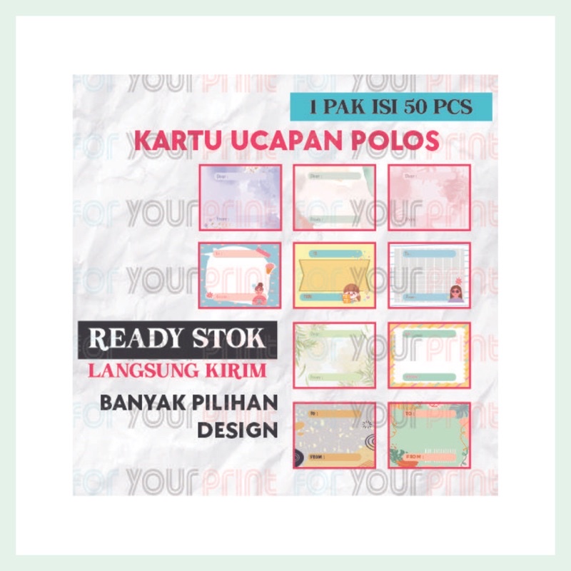 Jual KARTU UCAPAN / KARTU UCAPAN POLOS / THANK YOU CARD / THANK YOU ...