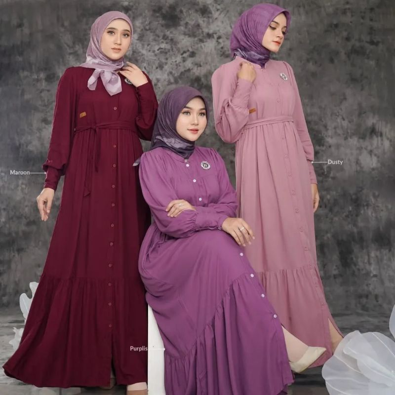 Jual DR102| DWEENA DRESS by Nadheera Luxury [ NEW - ND Plain Series ] Gamis Nadheera Luxury ...