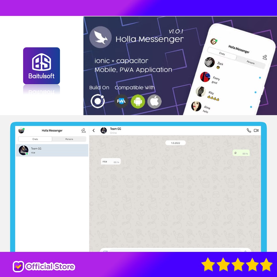 Jual SOURCE CODE APLIKASI HOLLA MESSENGER - IONIC 6 - PWA MOBILE APP ... Jual SOURCE CODE APLIKASI HOLLA MESSENGER - IONIC 6 - PWA MOBILE APP ...