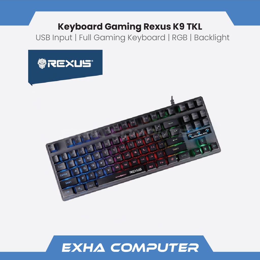 Jual Rexus K9 TKL Fortress Backlit Floating Keys Gaming Keyboard REX ...