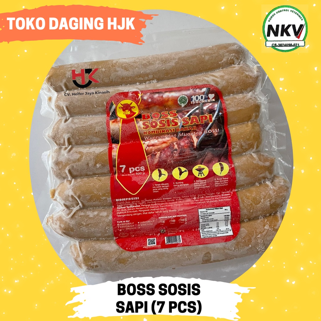 Jual Boss Sosis Sapi Isi 7 pcs (500 gram) | Shopee Indonesia
