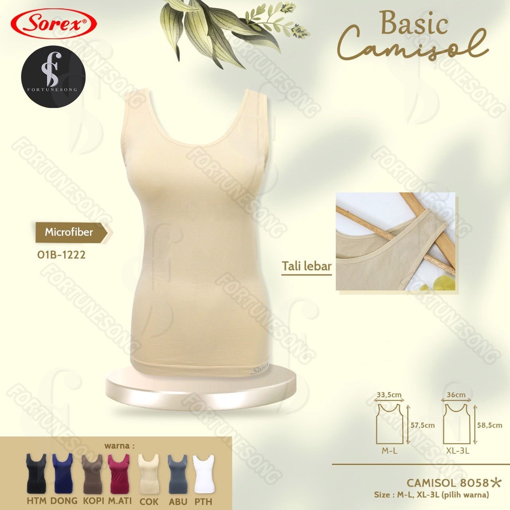 Jual Sorex - [Bisa Pilih Warna] Baju Dalam Camisol Tali Lebar Sorex ...