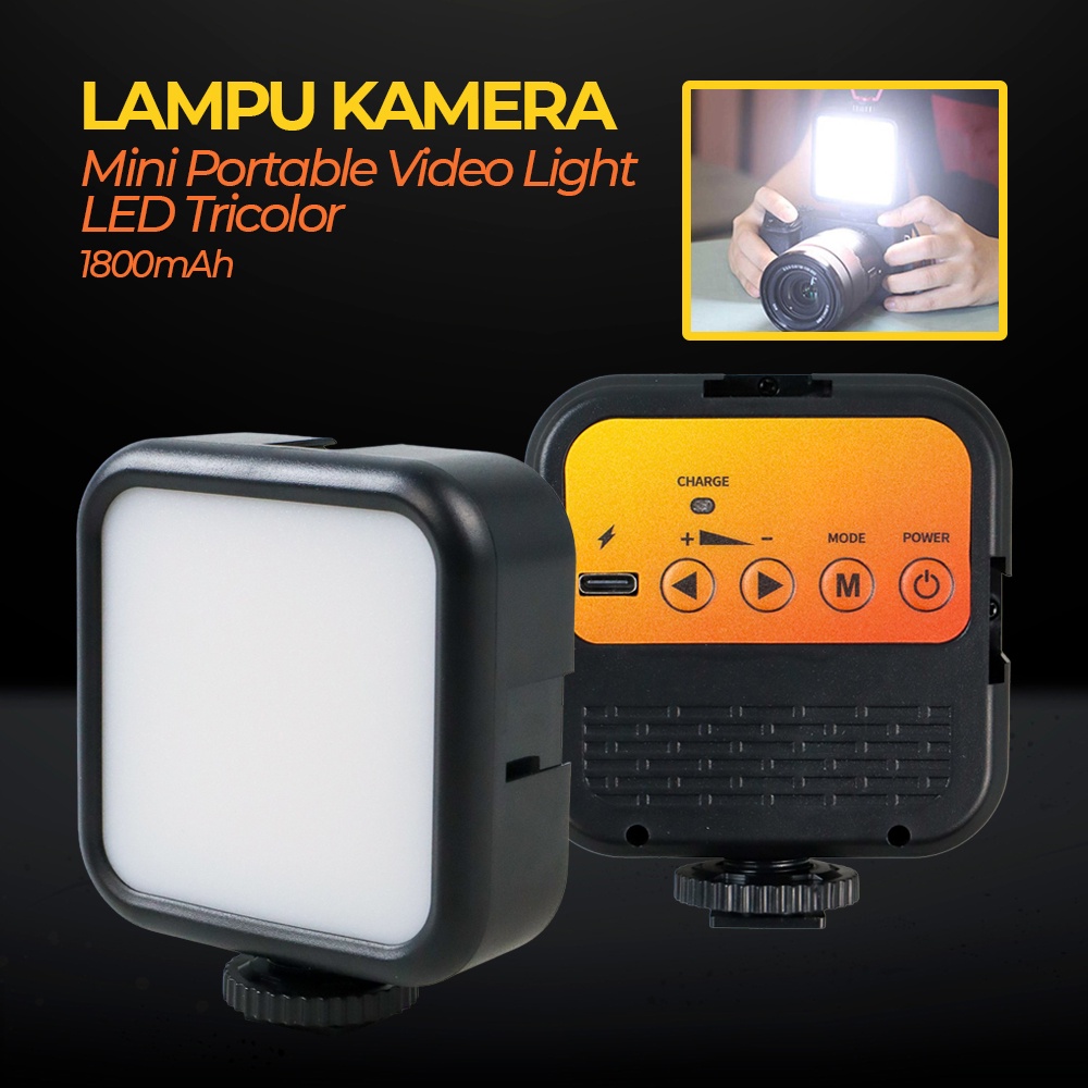 Jual Lampu Kamera Mini Portable Video Light LED Tricolor 1800mAh ...