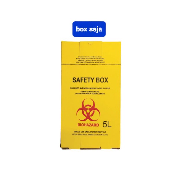 Jual Safety box medis 5 liter tempat limbah medis warna kuning box saja | Shopee Indonesia
