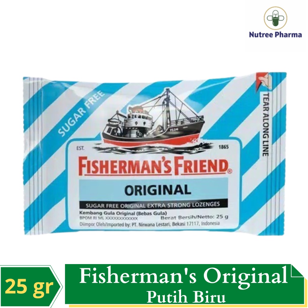 Jual Permen Fisherman's Sugar Free Original (Biru Putih) 25 gr | Shopee ...