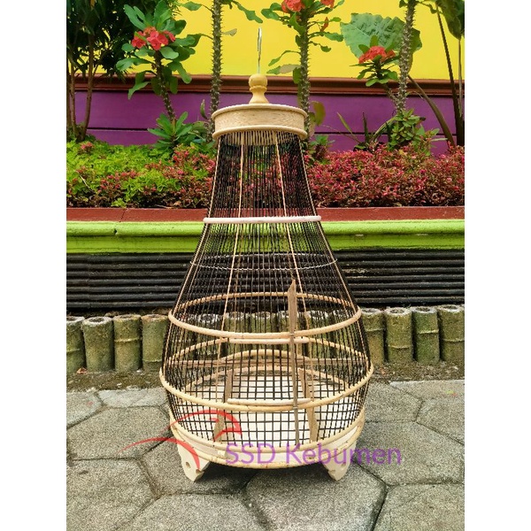 Jual Sangkar Burung Perkutut Model Kerucut Jeruji Hitam Ambrukan ...