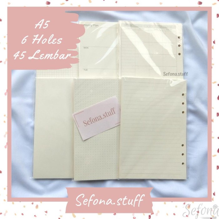 Jual Kertas Isi Kertas File Refill Binder Loose Leaf A5 Bookpaper 6 ...