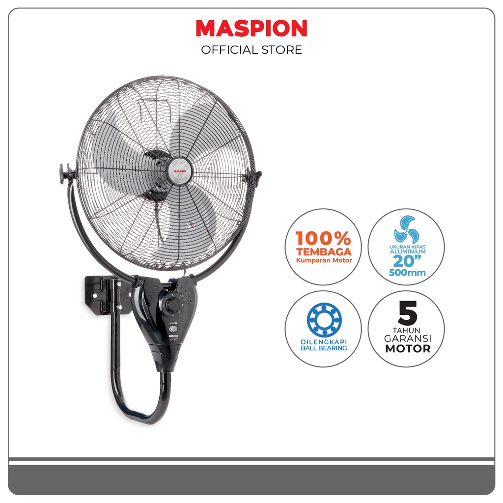 Jual Maspion Power Wall Fan Kipas Angin Dinding 20 Inch PW-501 W ...