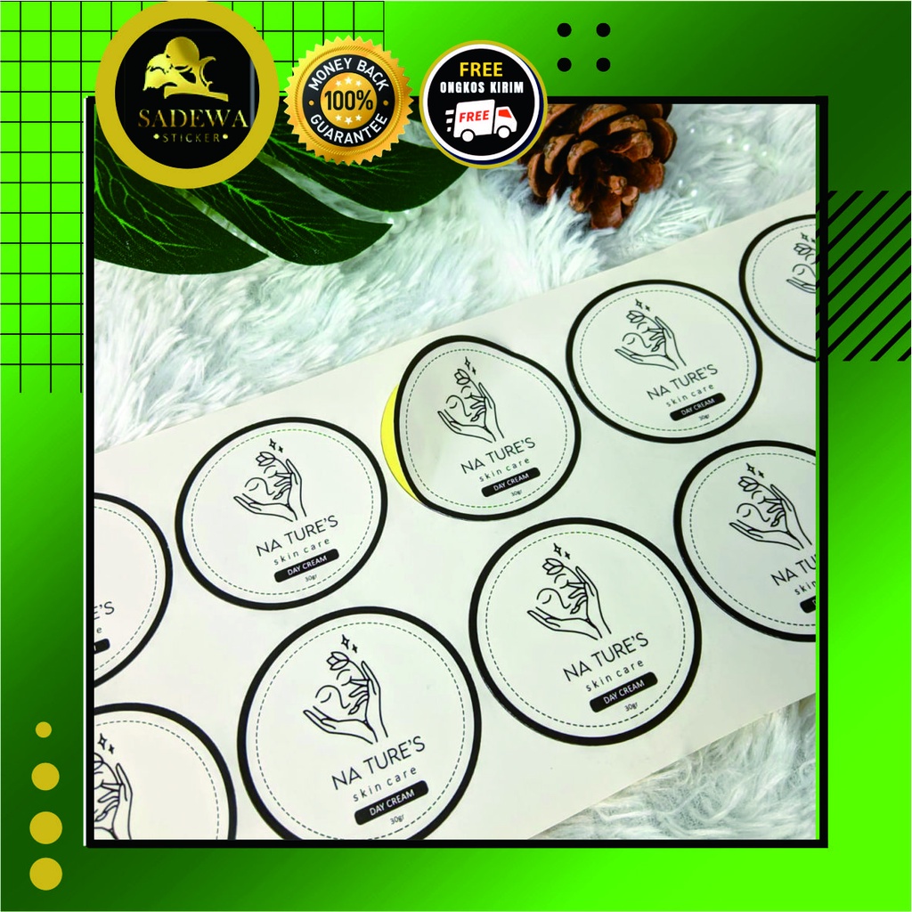 Jual Stiker Label Skincare Bulat Stiker Kecantikan Free Design | Shopee ...