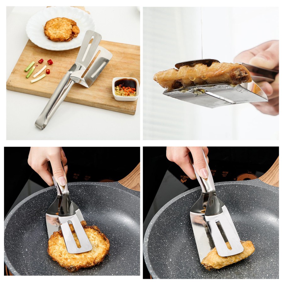 Jual alat jepitan gorengan penjepit kue roti bbq full stainless steel ...