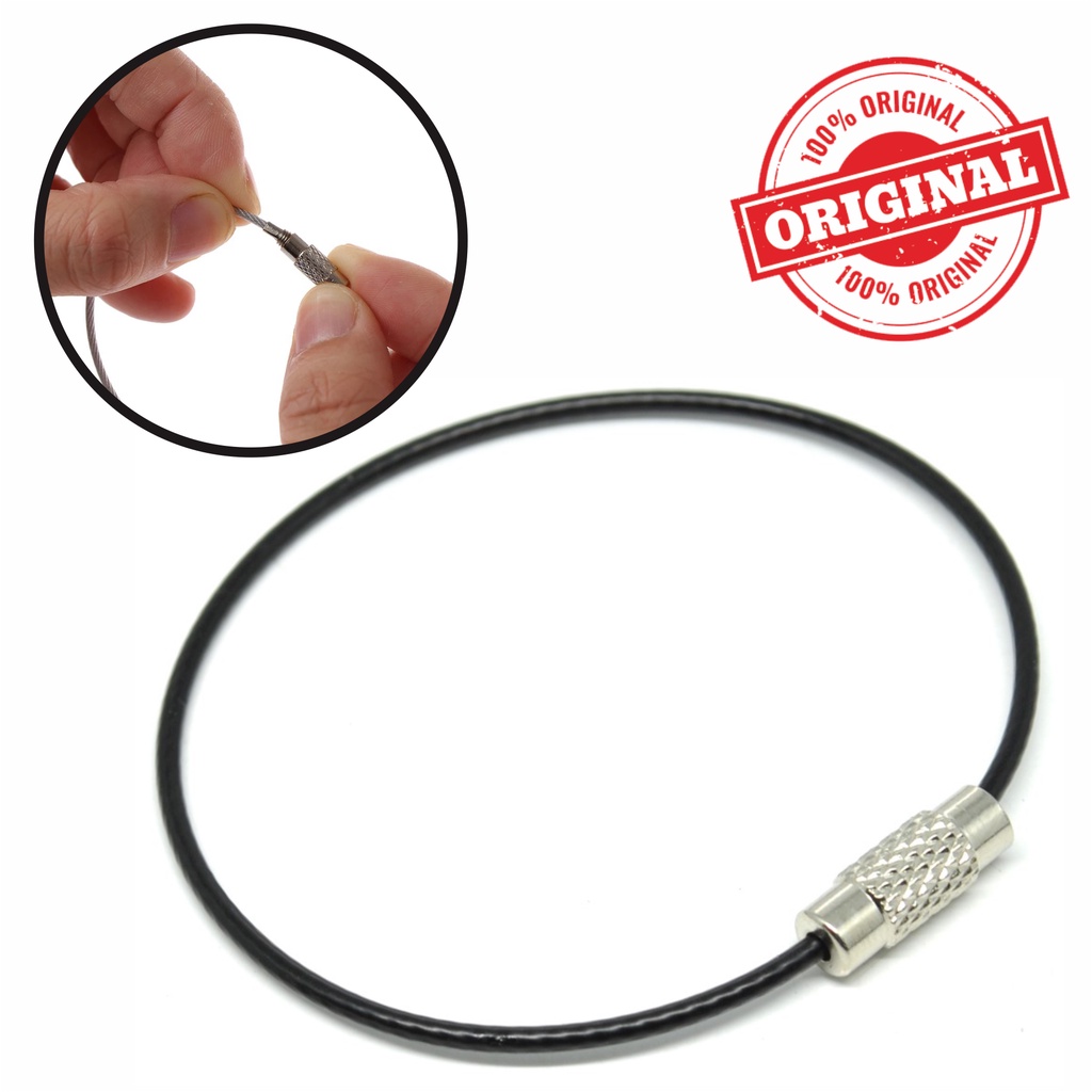 Jual Tali Besi Carabiner Metal Stainless Steel Wire Rope Keys Hanging ...