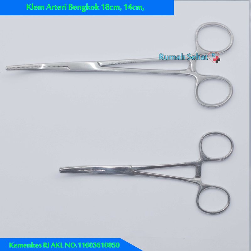 Jual Klem Arteri Bengkok 14 Cm 18 Cm Rochester Pean Haemostatic Forcep ...