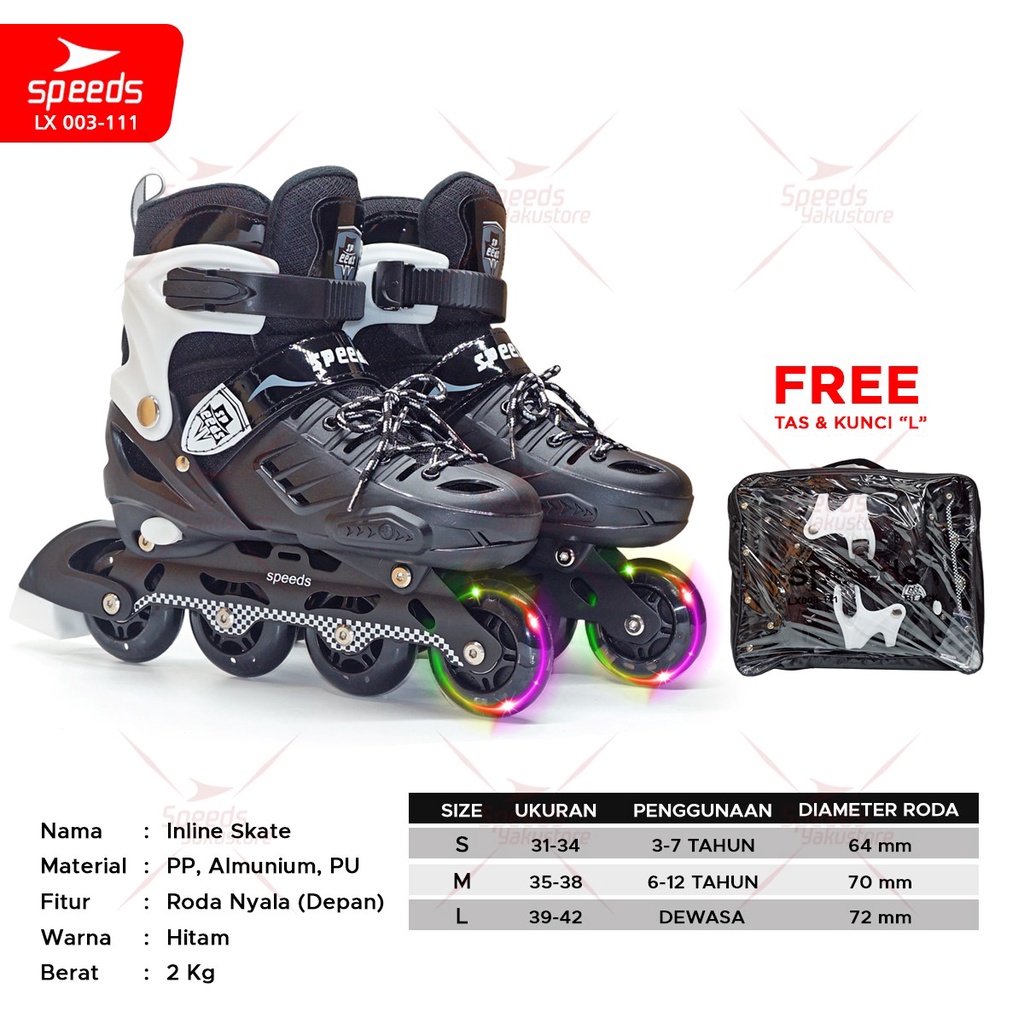Jual SPEEDS Sepatu Roda Anak Remaja Dewasa Roller Skate Inline Roda ...