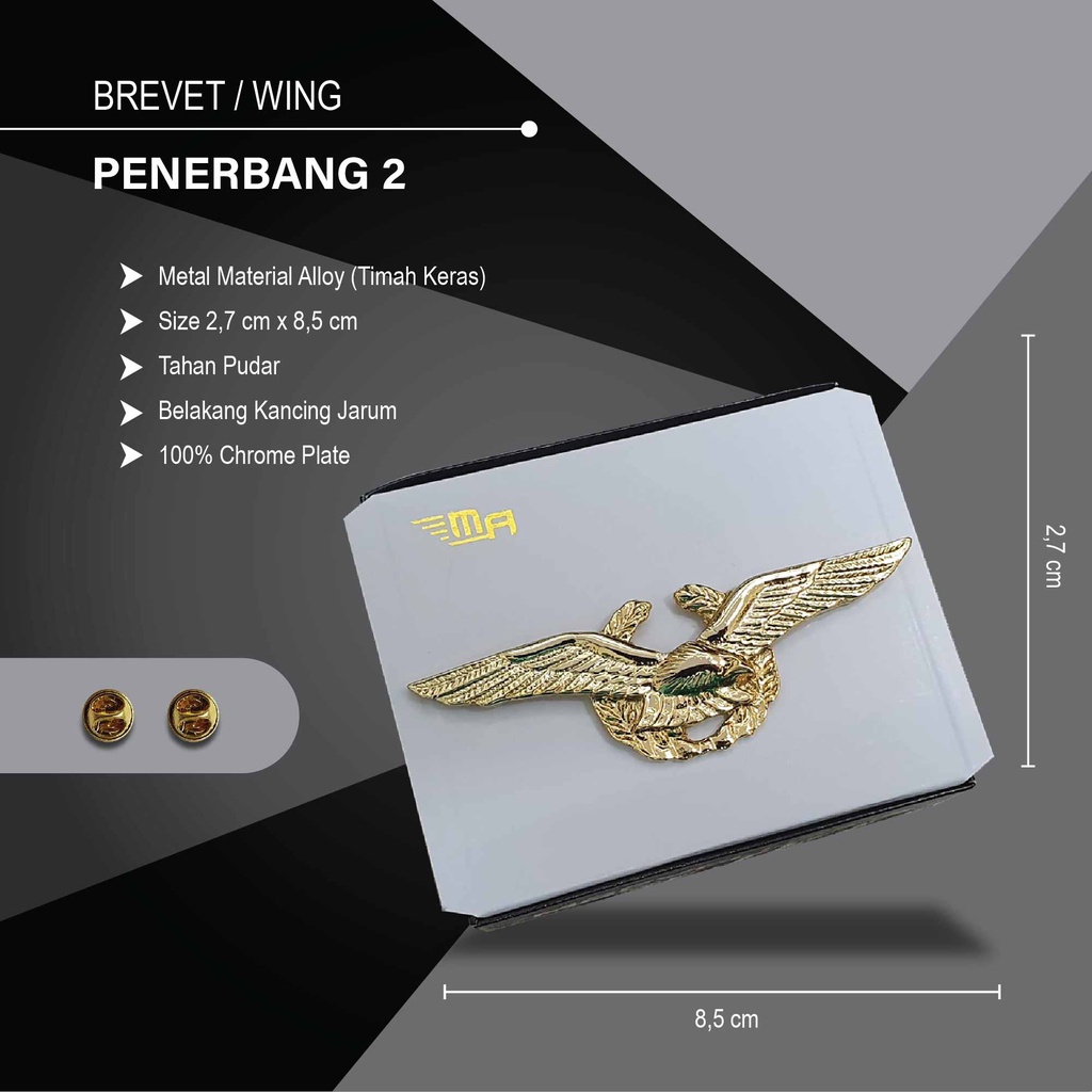 Jual Brevet Wing Penerbang 2 Brivet Pin | Shopee Indonesia