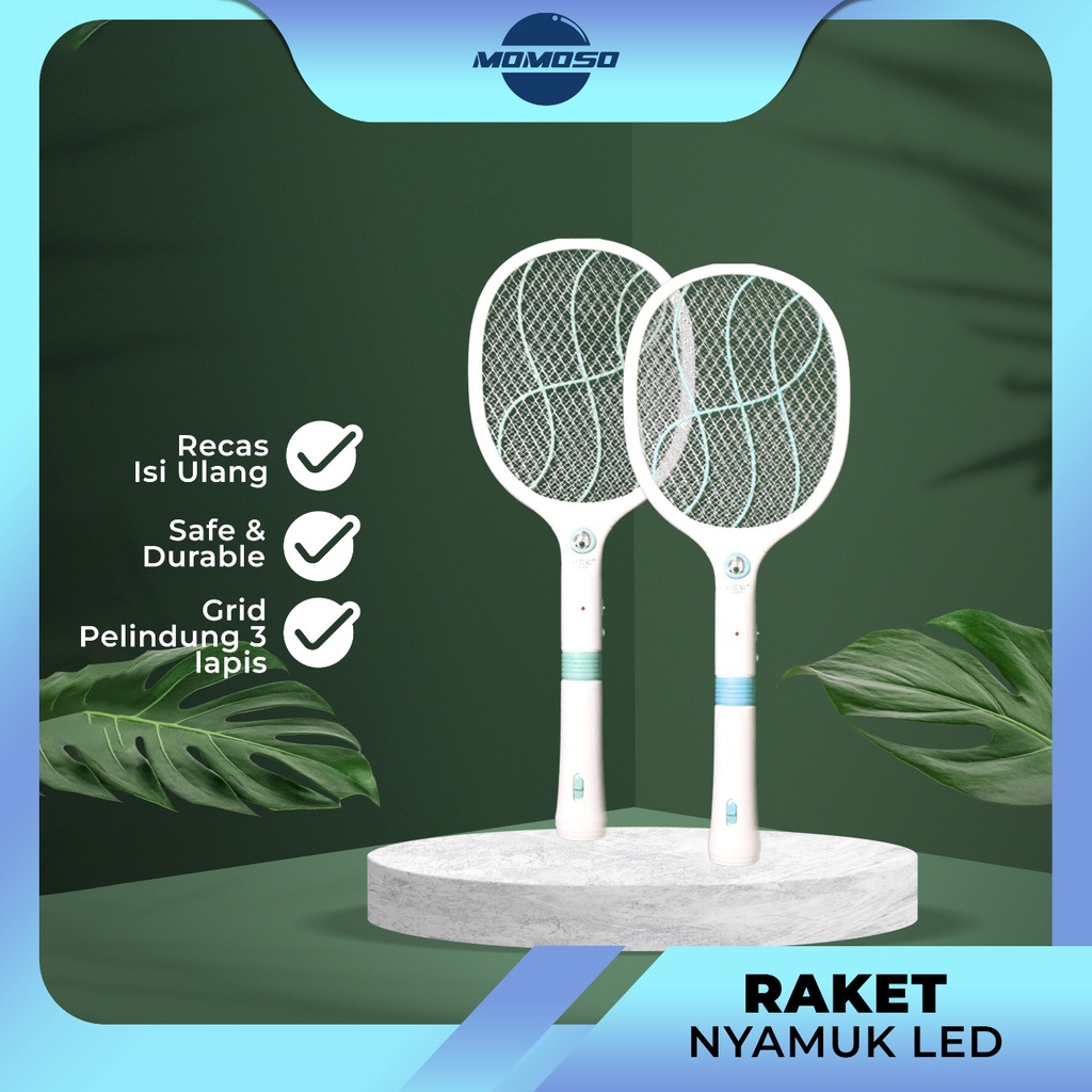 Jual MOMOSO Raket Nyamuk LED/Raket Perangkap Nyamuk Colokan Listrik ...