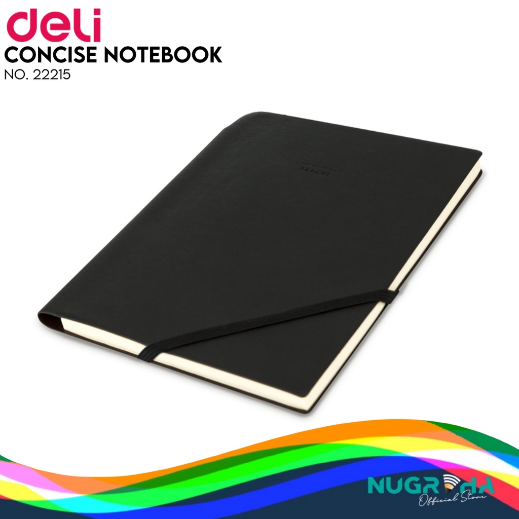Jual Deli Buku notebook cover kulit Pocket pulpen dan tali penutup ...