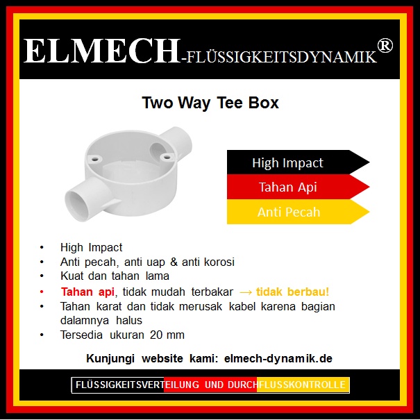 Jual ELMECH PVC Conduit 2 Way Tee Box (setara Clipsal Boss Lesso ...