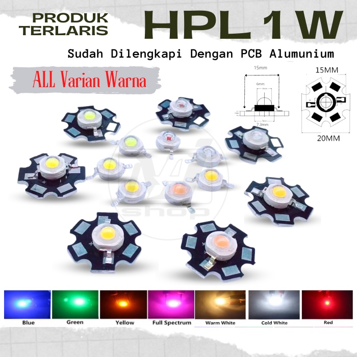 Jual LAMPU LED HPL HIGH POWER LED 1 WATT WARNA AQUASCAPE AQUARIUM DIY ...