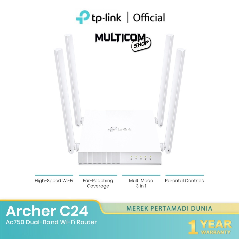 Jual Tp-Link Archer C24 AC750 Dual-Band Wi-Fi Router Garansi Resmi | Shopee Indonesia
