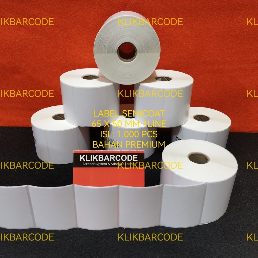 Jual sticker etiket 65 x 50 mm 1 baris isi banyak 1000 bahan premium ...