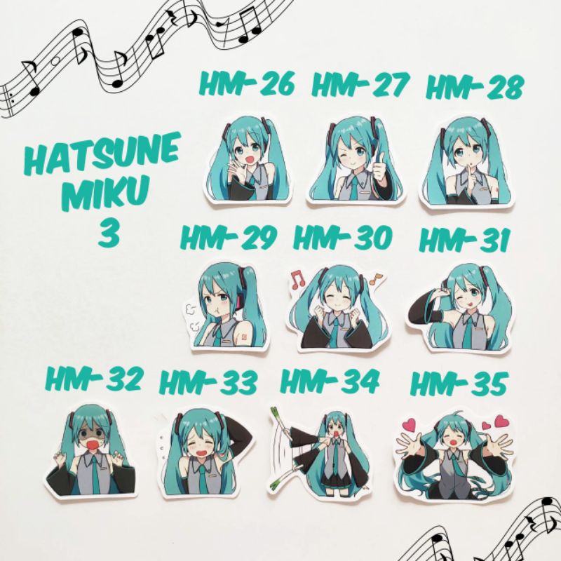 Jual Sticker Hatsune Miku 3 Stiker Vocaloid Snow Miku Merchandise ...