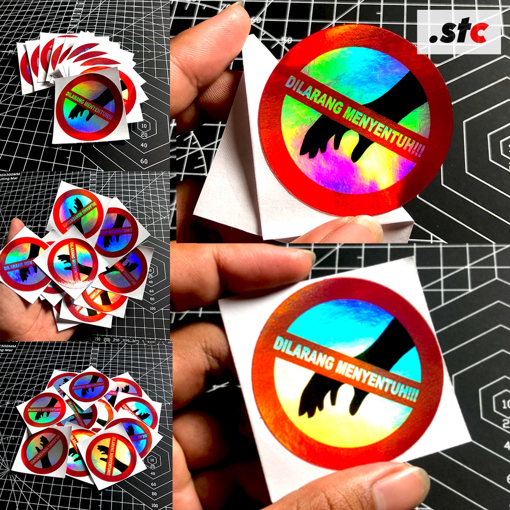 Jual Sticker Graftac Dilarang Menyentuh Cutting Hologram. Stiker ...