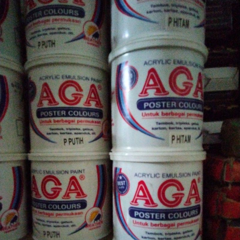 Jual Aga cat poster. cat acrilyc. hitam putih 1 kg. aga. cat spanduk ...