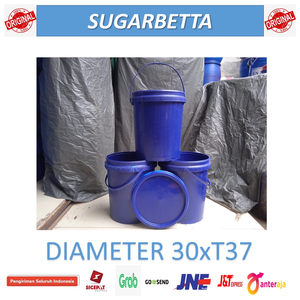 Jual Ember Biru Bekas 25kg ember bekas cat 25kg / 20 liter lengkap ...