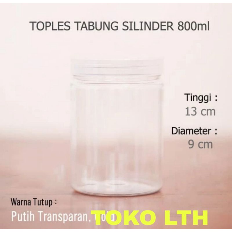 Jual TOPLES TABUNG CYLINDER 800 ML TOPLES JAR PLASTIK SILINDER 800ML ...
