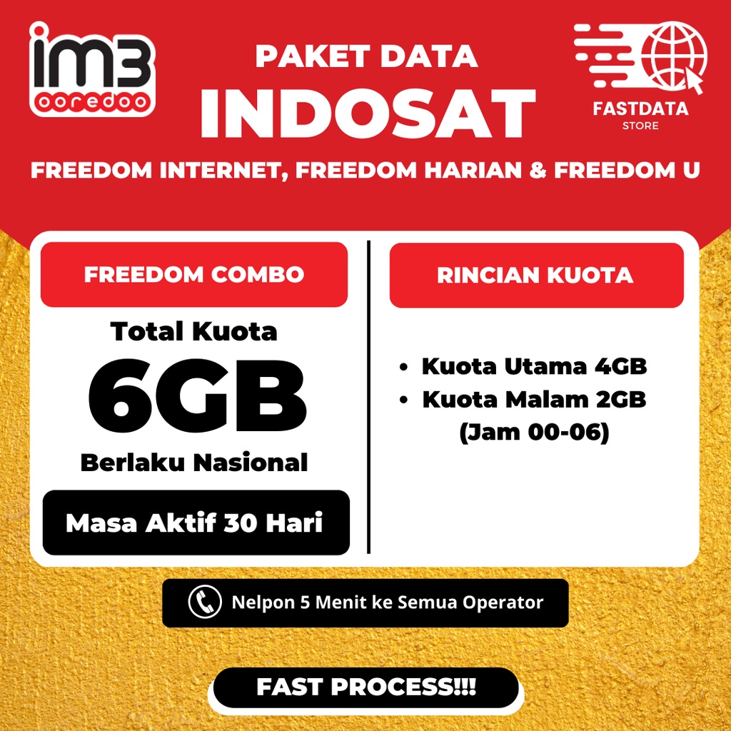 Jual PAKET DATA INDOSAT FREEDOM INTERNET SUPER MURAH PROSES CEPAT ...