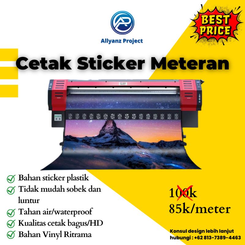 Jual CETAK STICKER METERAN - Vinyl Ritrama | Shopee Indonesia