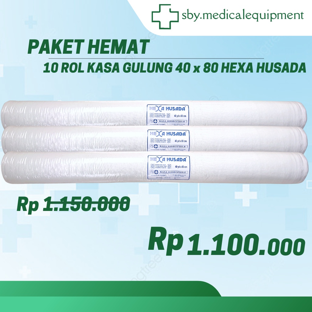 Jual Kasa Gulung 40 x 80 Hexa Husada isi 10 Rol Kassa Roll Besar Perban ...