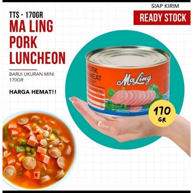 Jual MA LING LUNCHEON DAGING BABI TTS / MA LING CANNED PORK170 gram ...