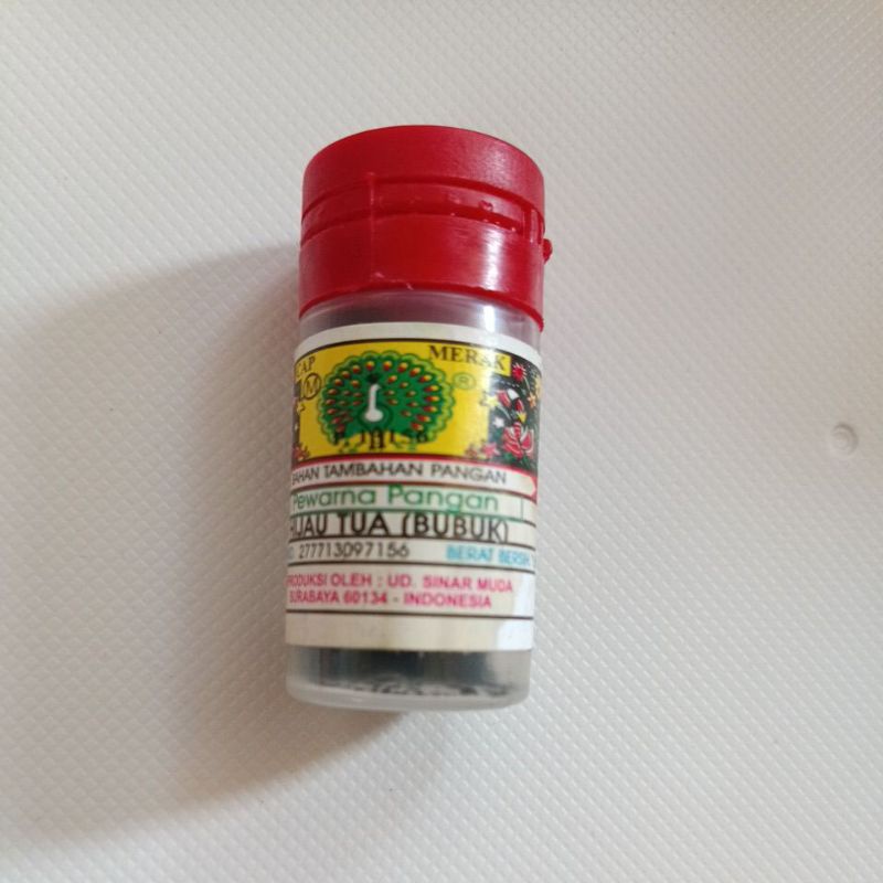 Jual KASUMBA/PEWARNA PANGAN BUBUK CAP MERAK WARNA HIJAU TUA BOTOL 1,5g ...